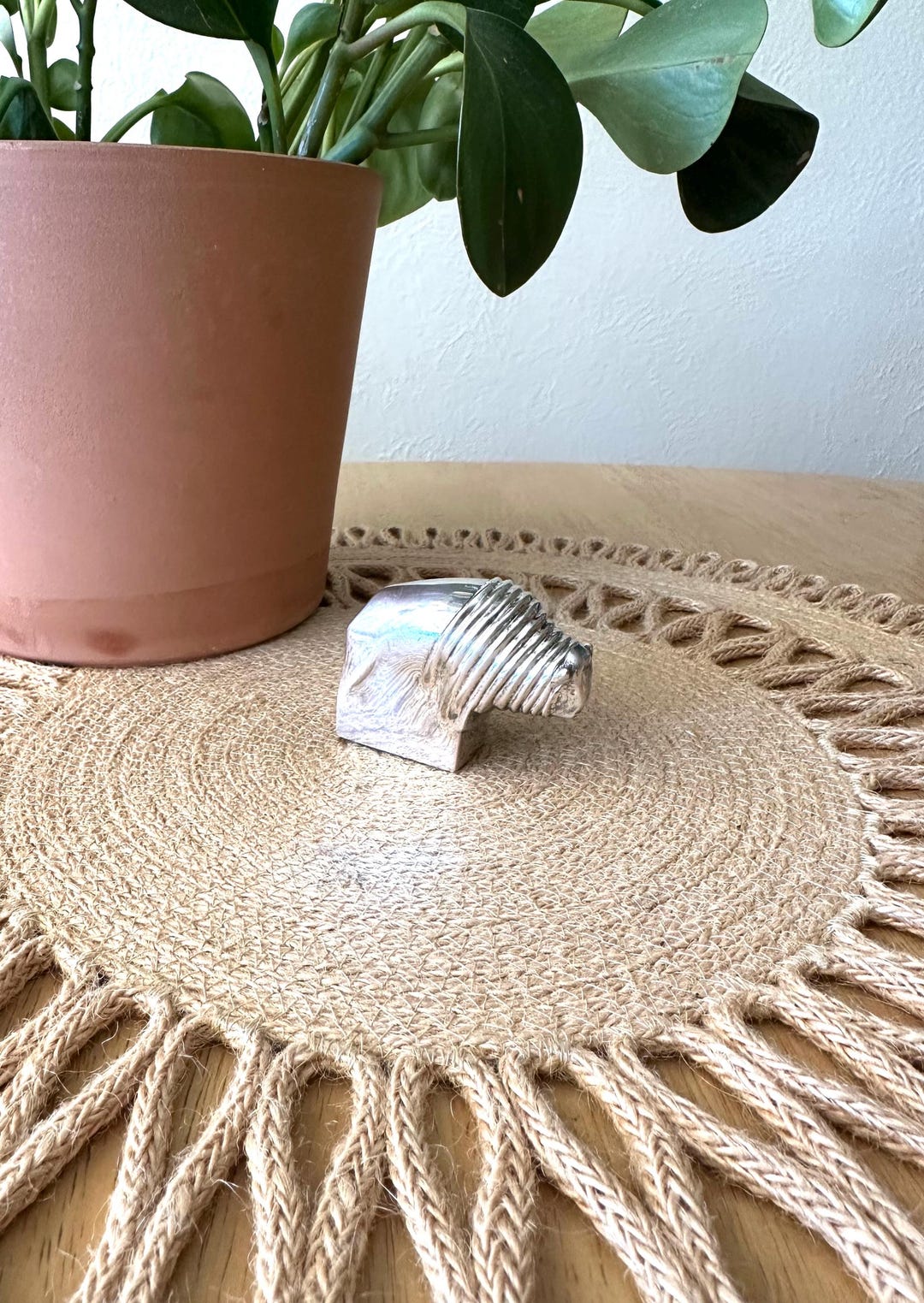 Silver Dansk Bison Statue Miniature Buffalo Figure Bookshelf Styling ...