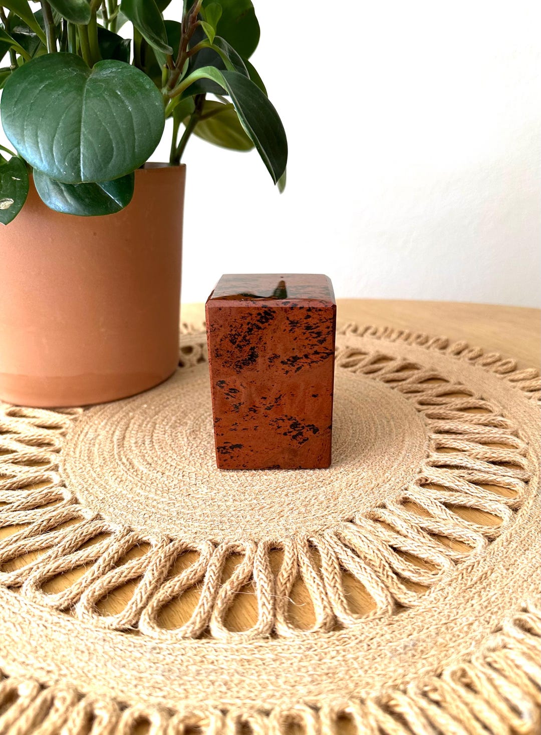 Stone Paperweight Geometric Paperweight Mahogany Obsidian Paperweight ...
