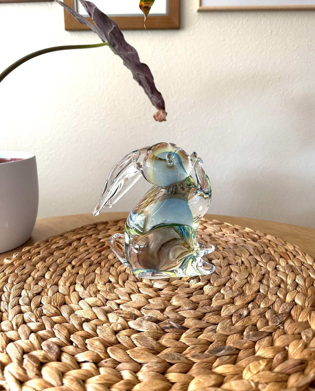 Glass Rabbit Statue Glass Bunny Sculpture Large Glass Rabbit - Etsy