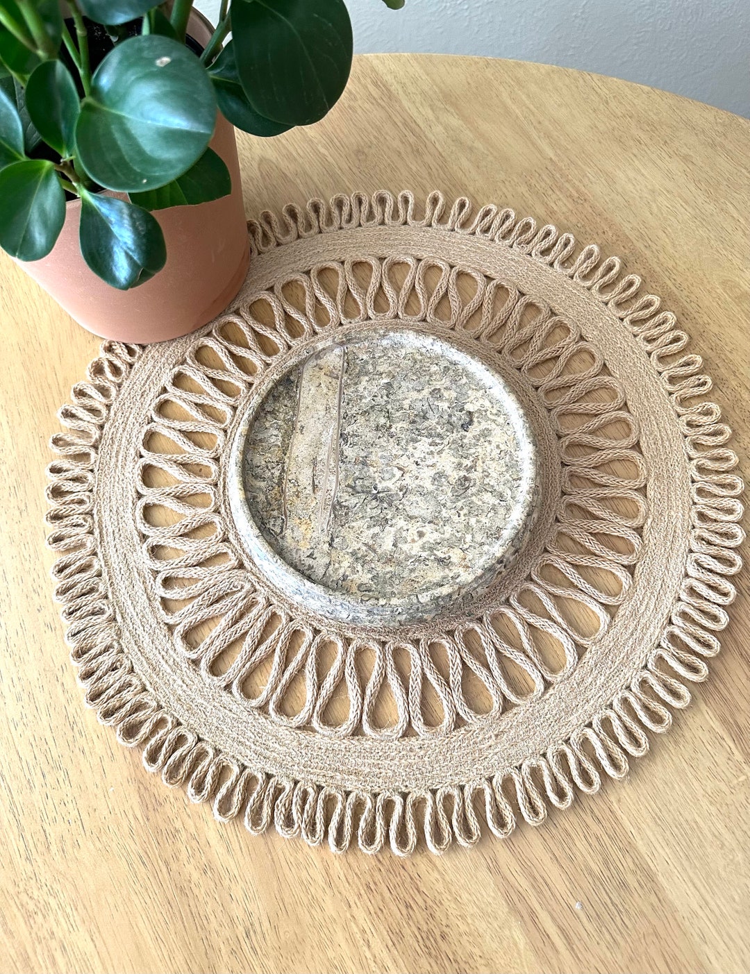 Stone Trinket Dish Fossil Stone Dish Stone Candle Holder Neutral Table ...