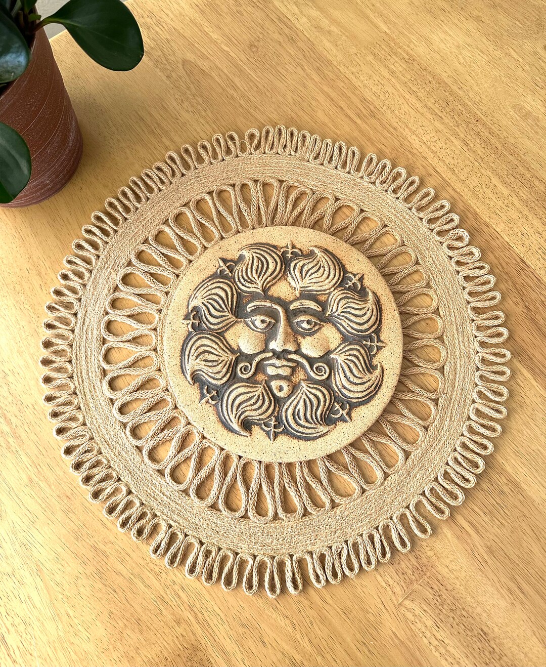 Sun Art Ceramic Tile John Wenzel Pottery Sun Tile Wall Hanging Mid ...