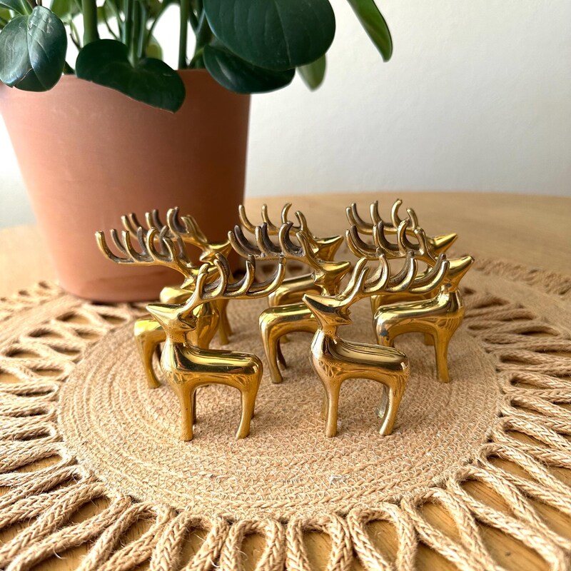 Brass Reindeer - Etsy