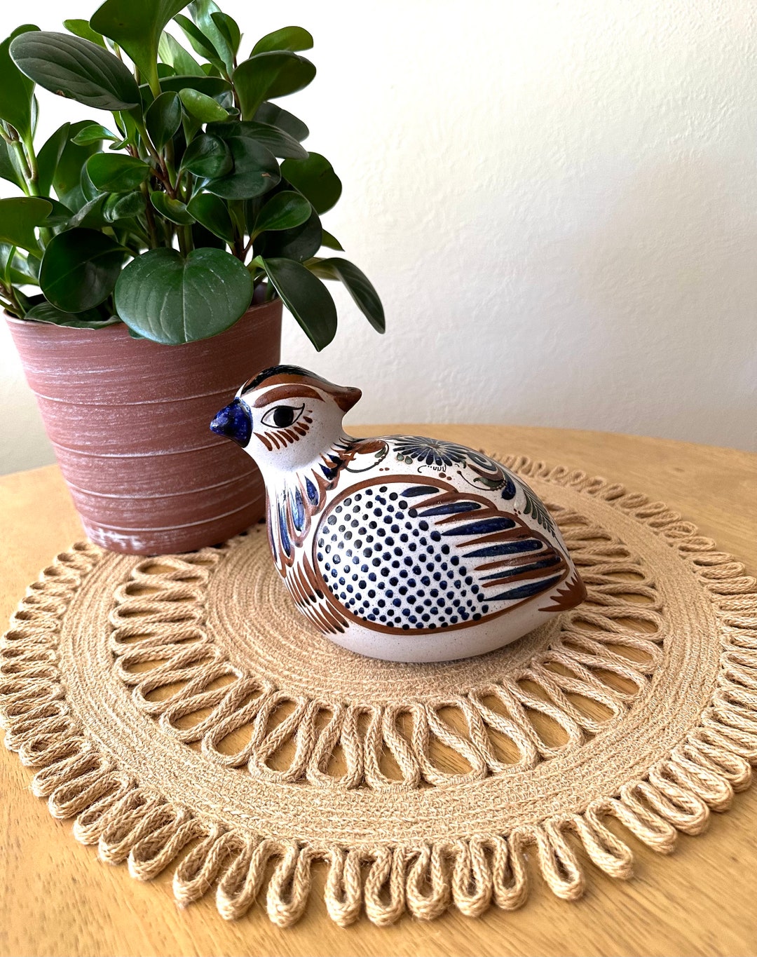 Ceramic Bird Statue Mexican Quail Statue Boho Home Decor Shelf Styling ...