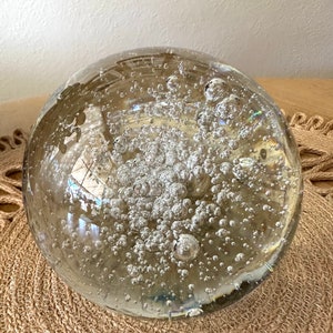 Glass Paperweight Sphere Large Glass Ball Paperweight Bullicante Glass ...