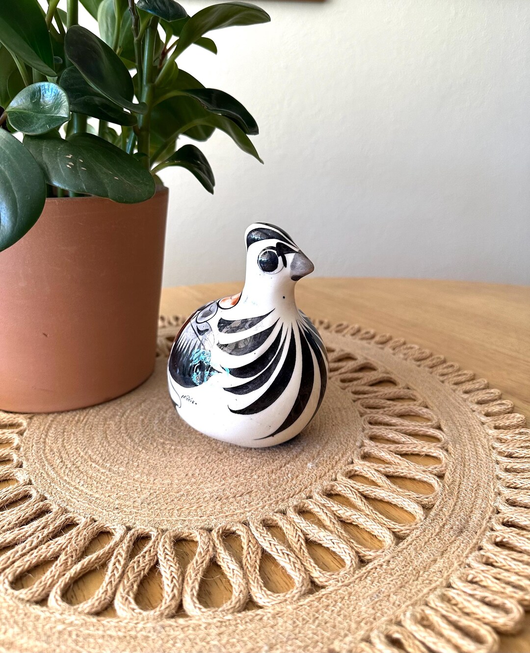 Ceramic Quail Tonala Pottery Quail Figurine Boho Home Decor Bird Statue ...