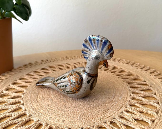 Ceramic Bird Statue Tonala Pottery Bird Folk Art Bird Boho Home Decor ...