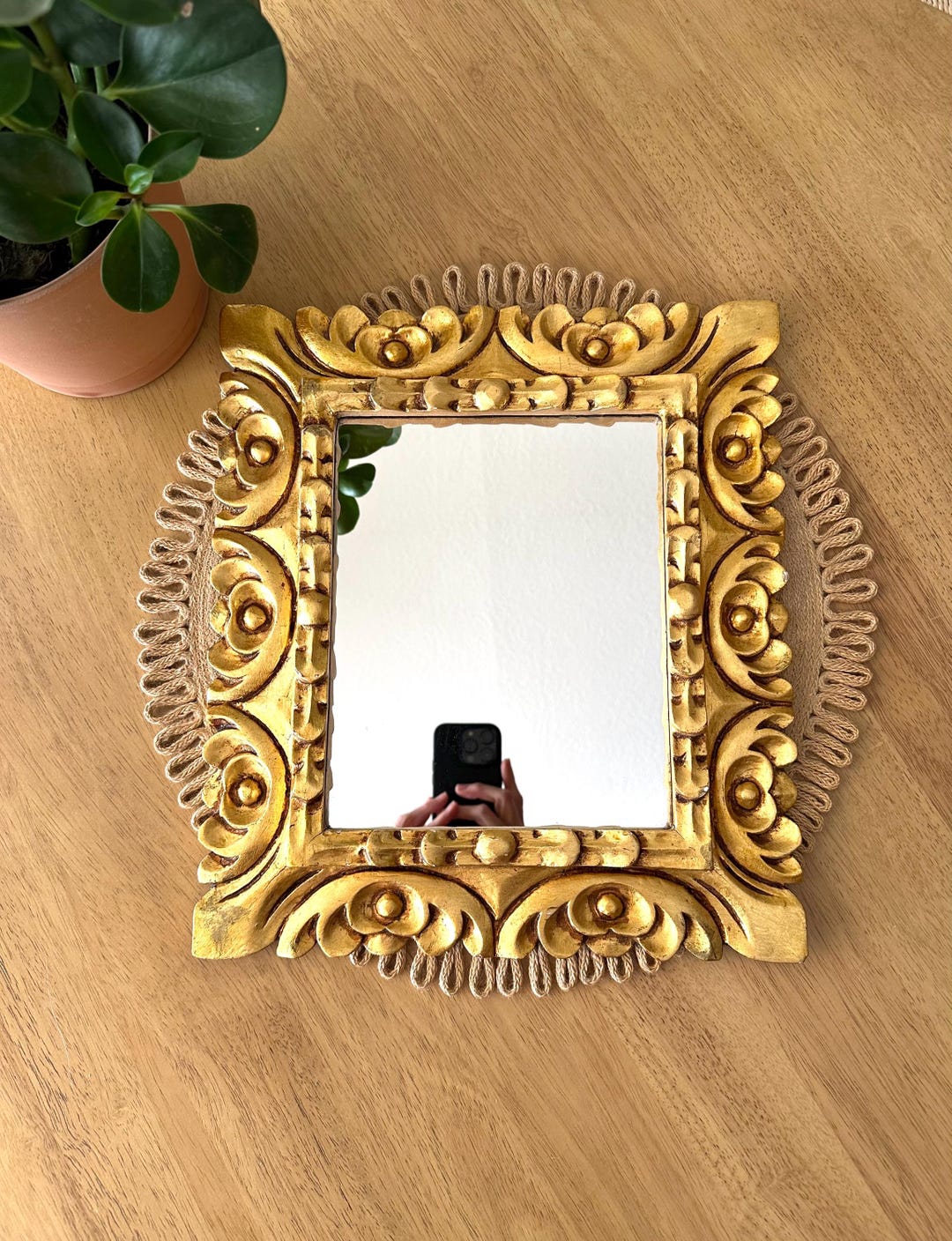 Gold Mirror Rectangular Mirror Vintage Wall Decor Ornate Mirror - Etsy