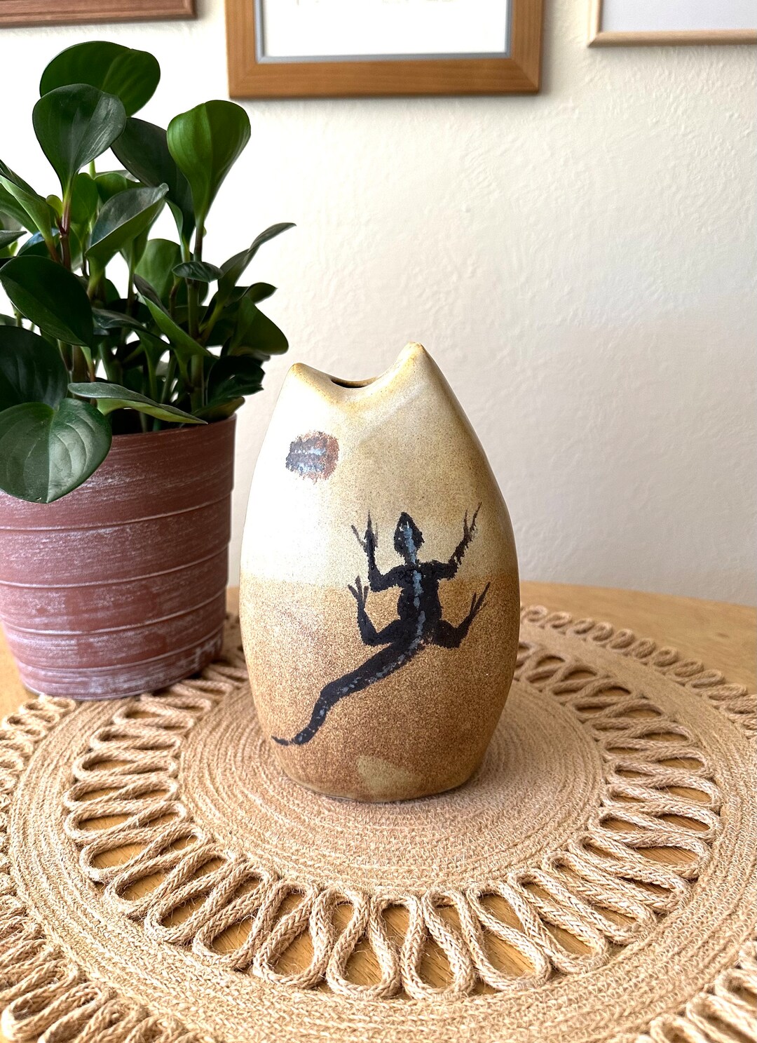 Pottery Vase Ceramic Vase Lizard Pottery Vessel Boho Home Decor ...