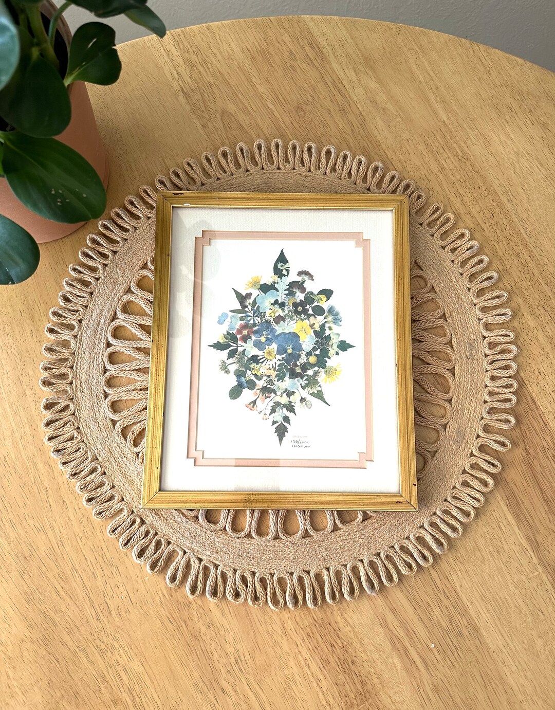 Pressed Flower Painting Floral Wall Art Flower Artwork Cottage Style ...