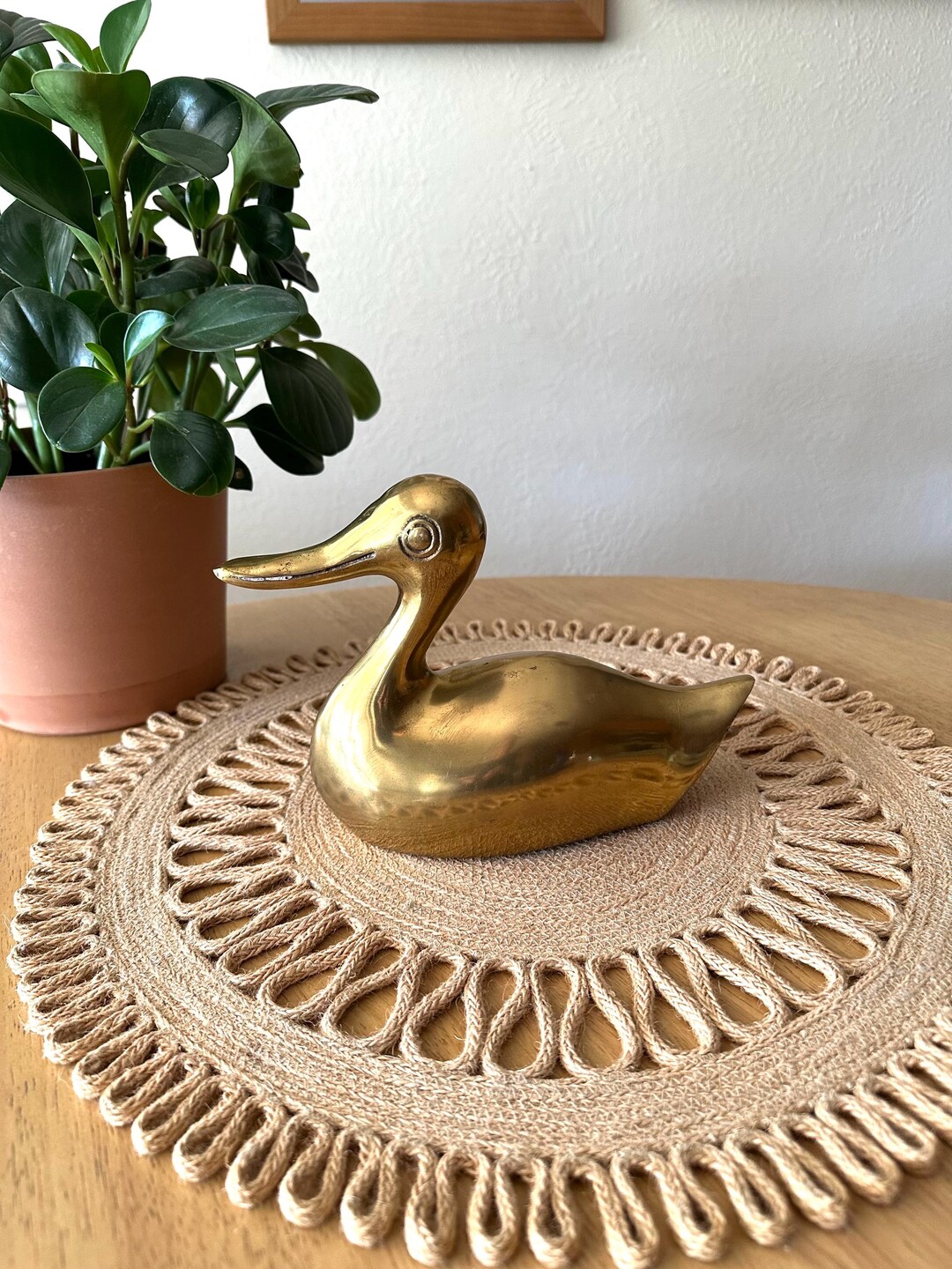 Large Brass Duck Gold Duck Statue Coastal Style Decor - Etsy