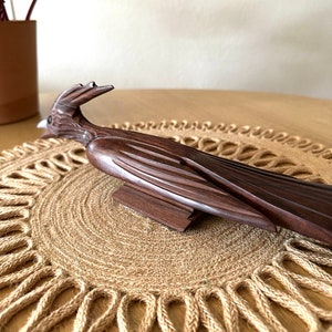Wood Roadrunner Statue Wooden Roadrunner Sculpture Wood Desert Bird Art ...
