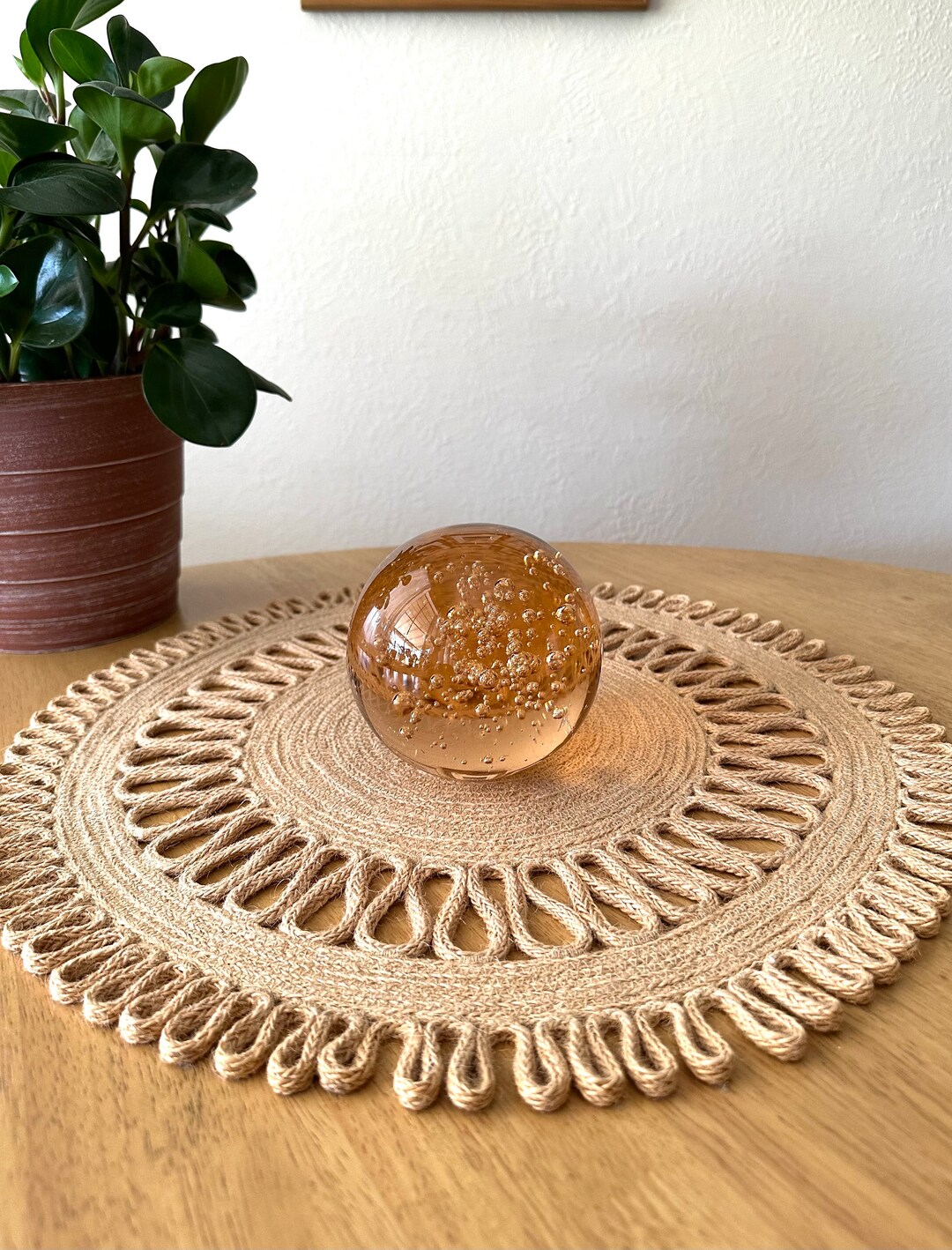 Glass Paperweight Sphere Large Pink Glass Ball Paperweight Bullicante ...