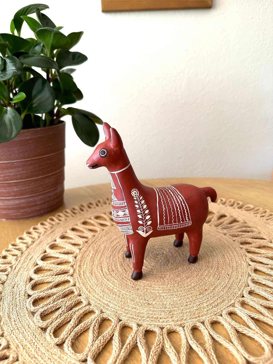 Llama Statue Pottery Llama Sculpture Ceramic Llama Figure Boho Home ...