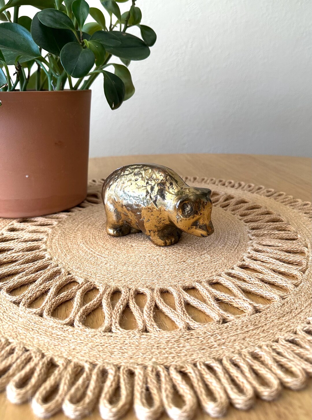 Brass Bear Statue Gold Metal Bear Figure Brass Animal Statue Cute ...
