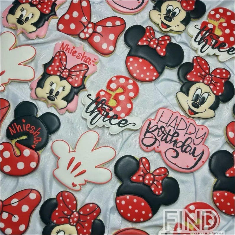 Minnie Mouse Sugar Cookies Customized Disney Theme - Etsy