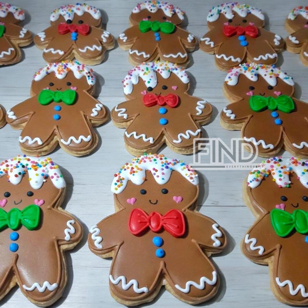 Christmas Gingerbread Man Sugar Cookies | Customized - Etsy