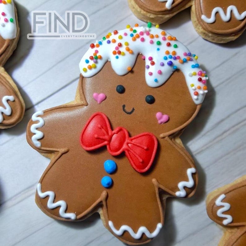 Christmas Gingerbread Man Sugar Cookies | Customized - Etsy