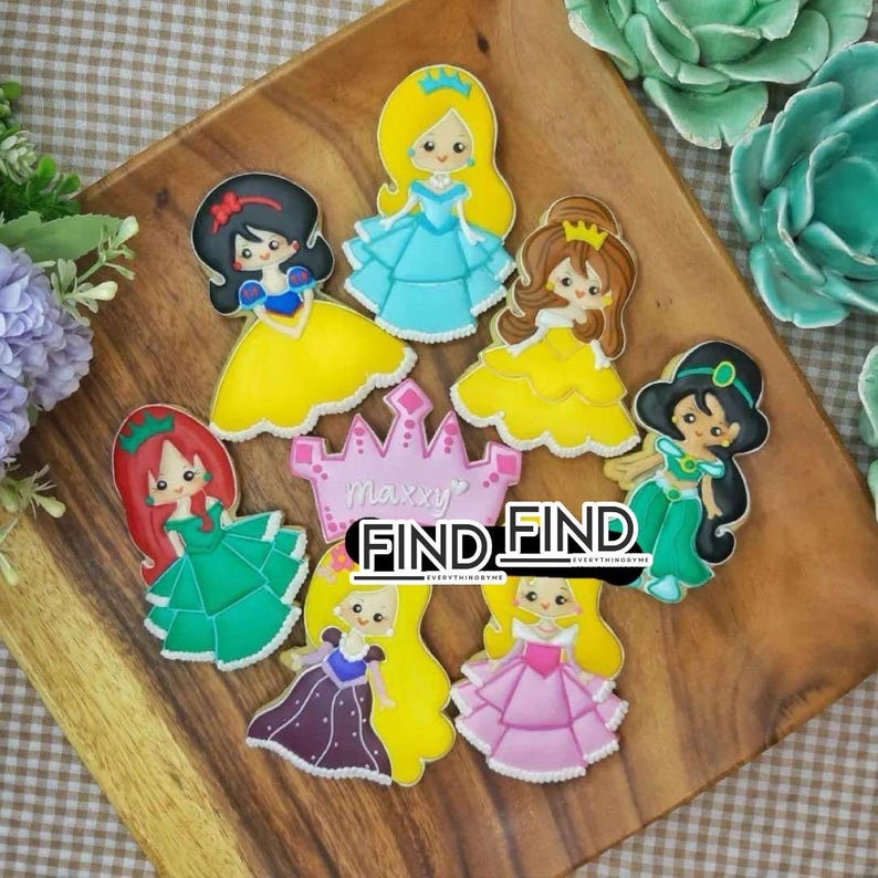 Princess Sugar Cookies | Customized | Princess Characters | Theme Party ...