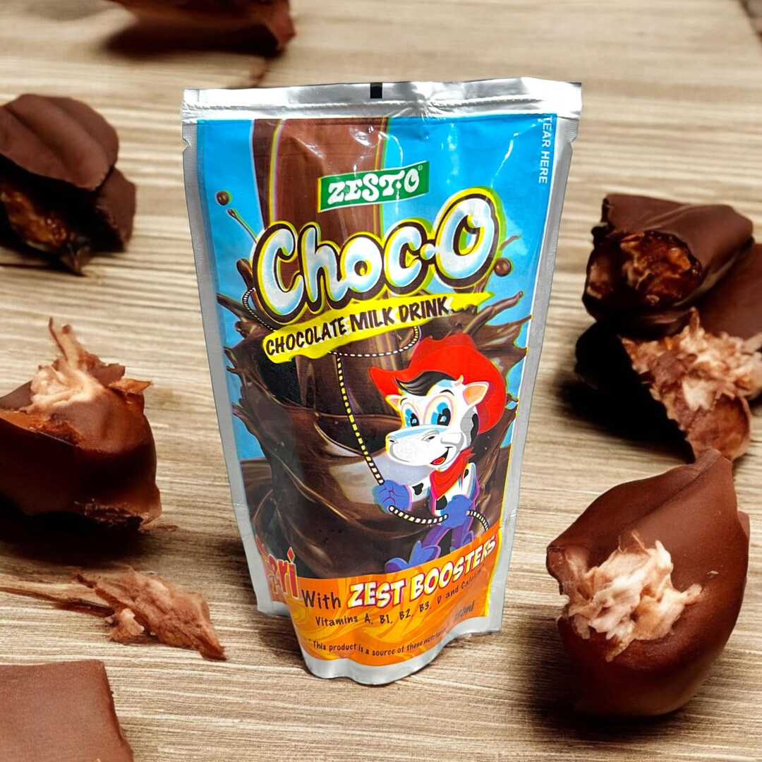 Chocolate Zesto Juice Drink 10 Pieces per Box Snack Beverage Chocolate ...