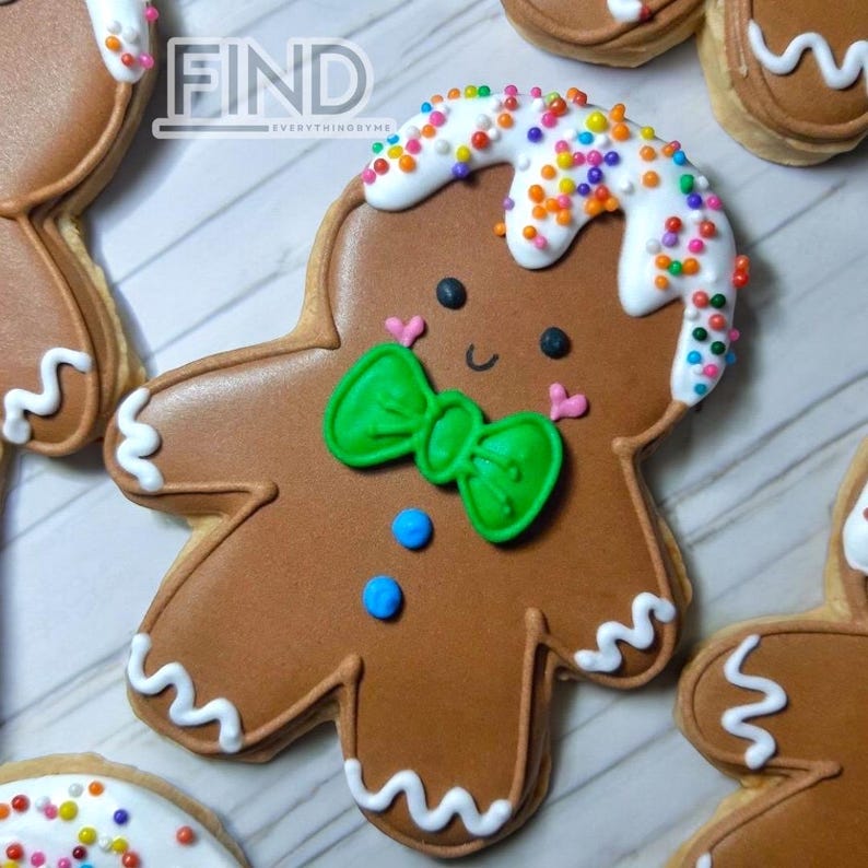 Christmas Gingerbread Man Sugar Cookies | Customized - Etsy