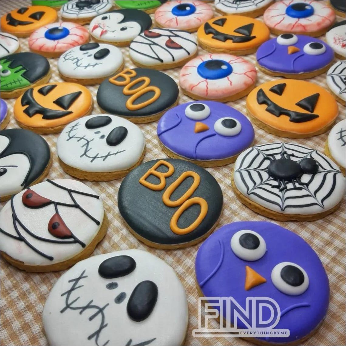 Halloween Sugar Cookies | Customized | Trick or Treat | Round - Etsy