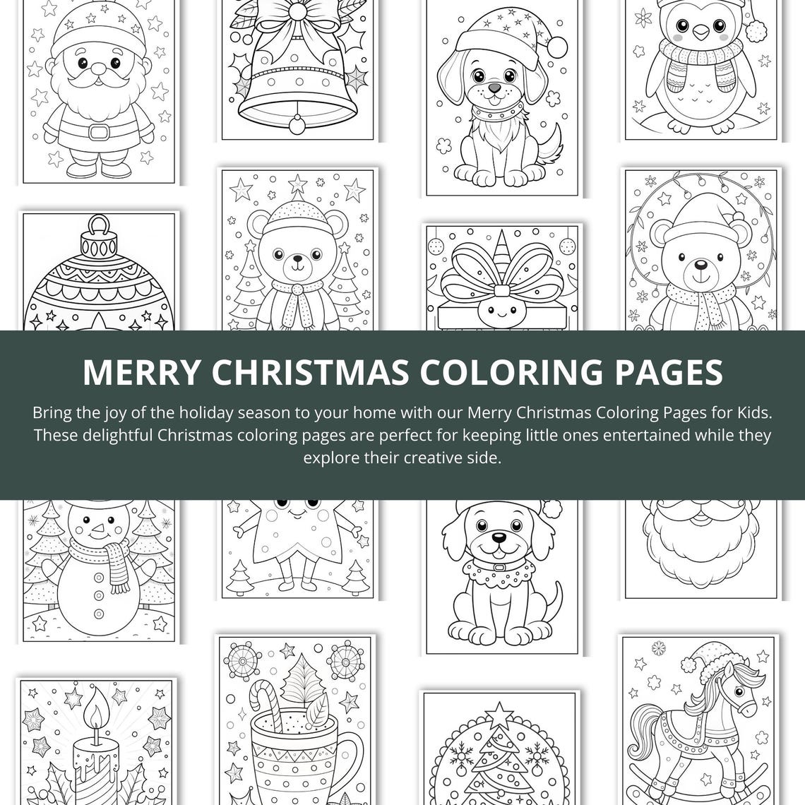 50 Printable Merry Christmas Coloring Pages Kids Holiday Fun Easy ...