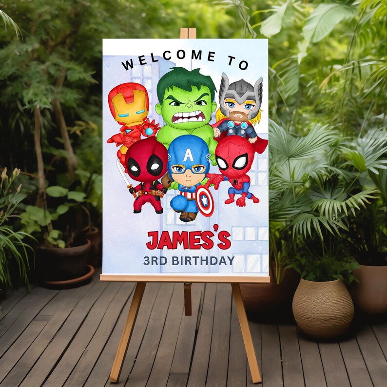 Editable Avengers Birthday Party Invitation, Cute Avengers Party ...