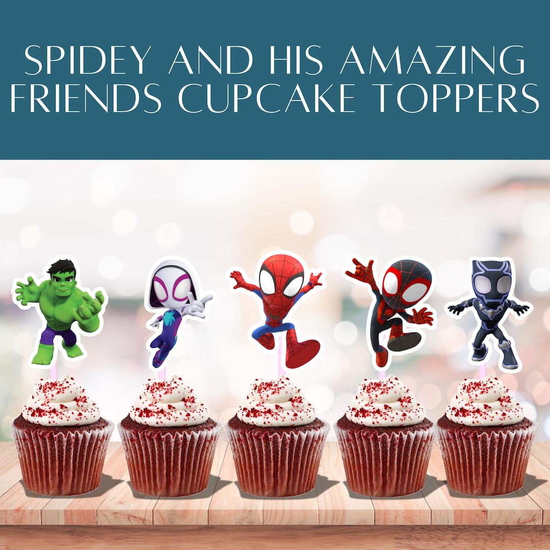 Spidey and His Amazing Friends Cupcake Toppers | Superhero Birthday ...