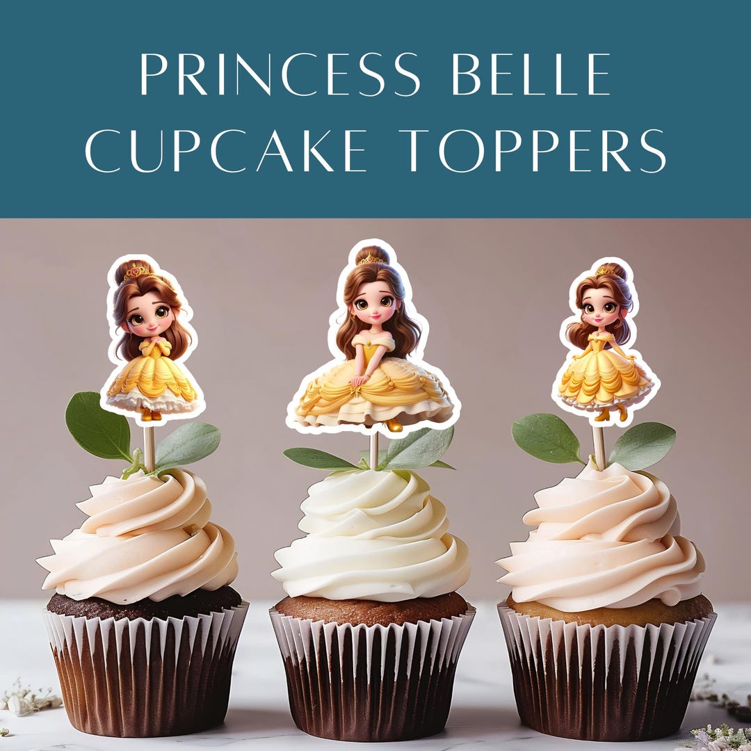 Printable Belle Cupcake Toppers | Instant Download | Beauty and the ...
