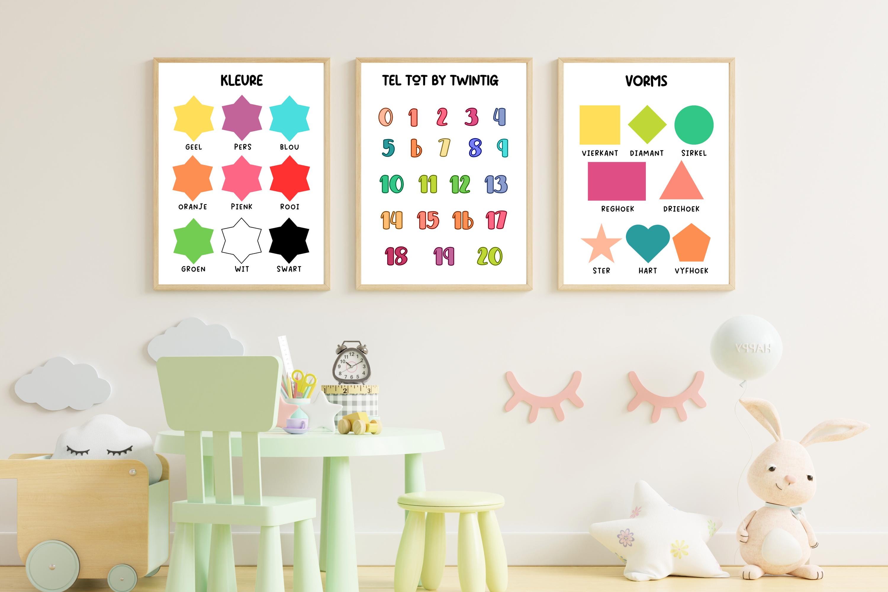 Afrikaans Educational Posters Shapes, Numbers, and Colors for Kids ...