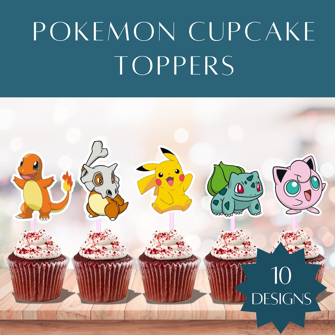 Printable Pokemon Cupcake Toppers | Set of 10 | Pikachu Birthday Party ...
