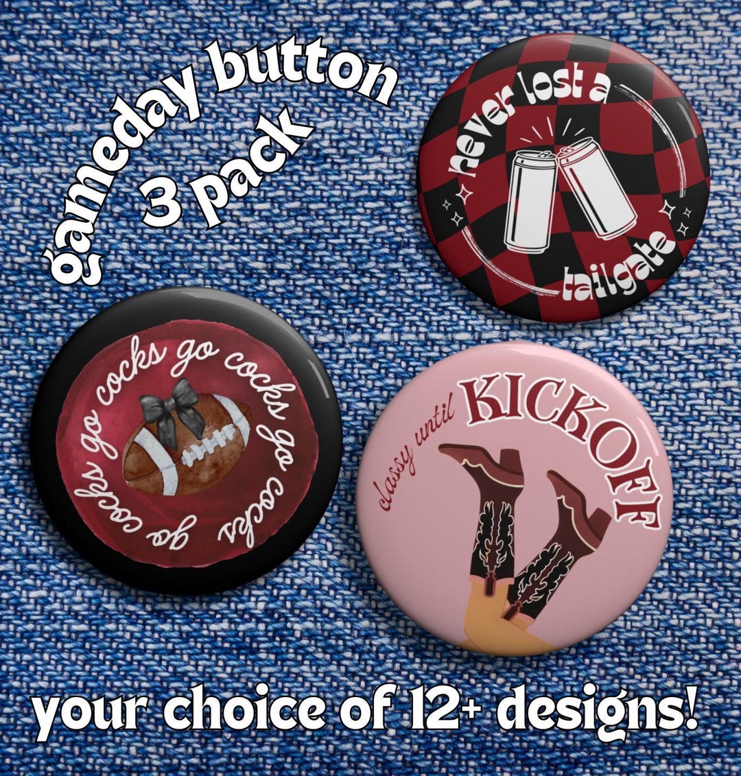 Gameday Buttons/pins CUSTOM 3-pack University of South Carolina ...