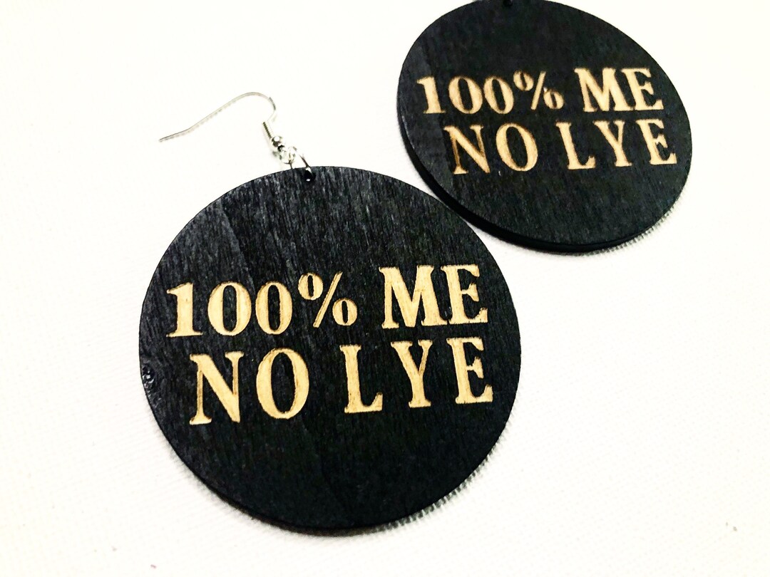 Natural Hair Wooden Hoop Earrings With Quote - Etsy