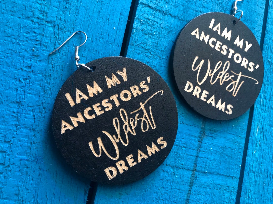 Wooden Hoop Earrings With Quote | Black Owned Shops - Etsy