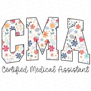 Floral CMA Nurse Png, Wildflower CMA Nurse Png, CMA Nurse Gift, Nurse ...