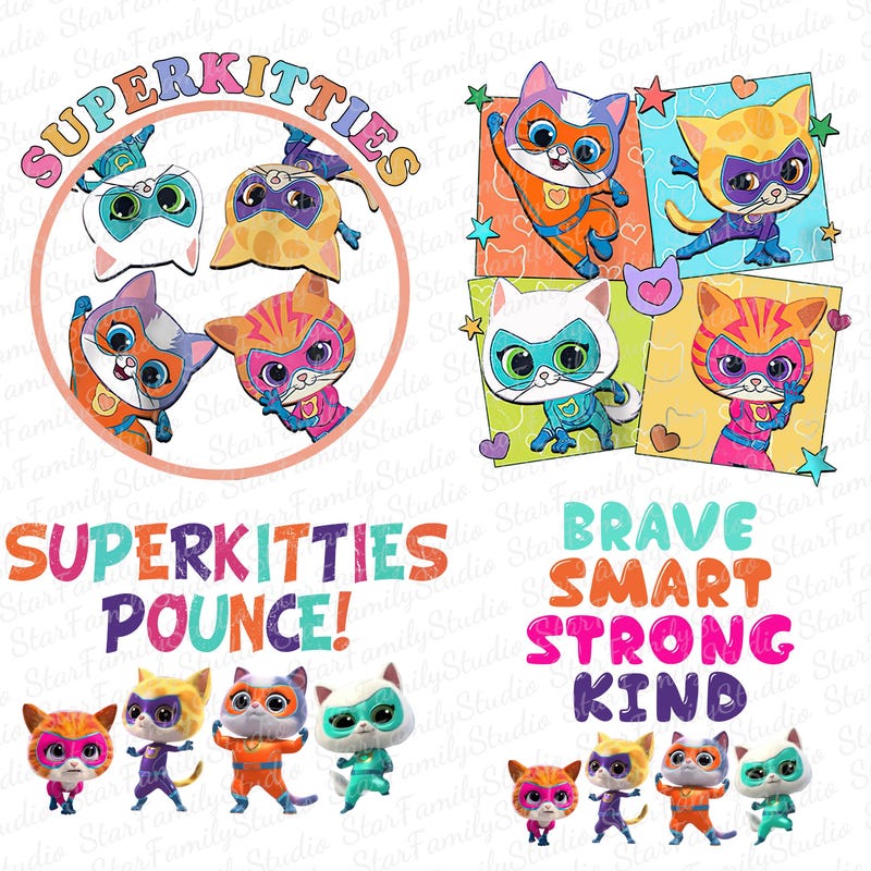 Super Kitties Svg - Etsy