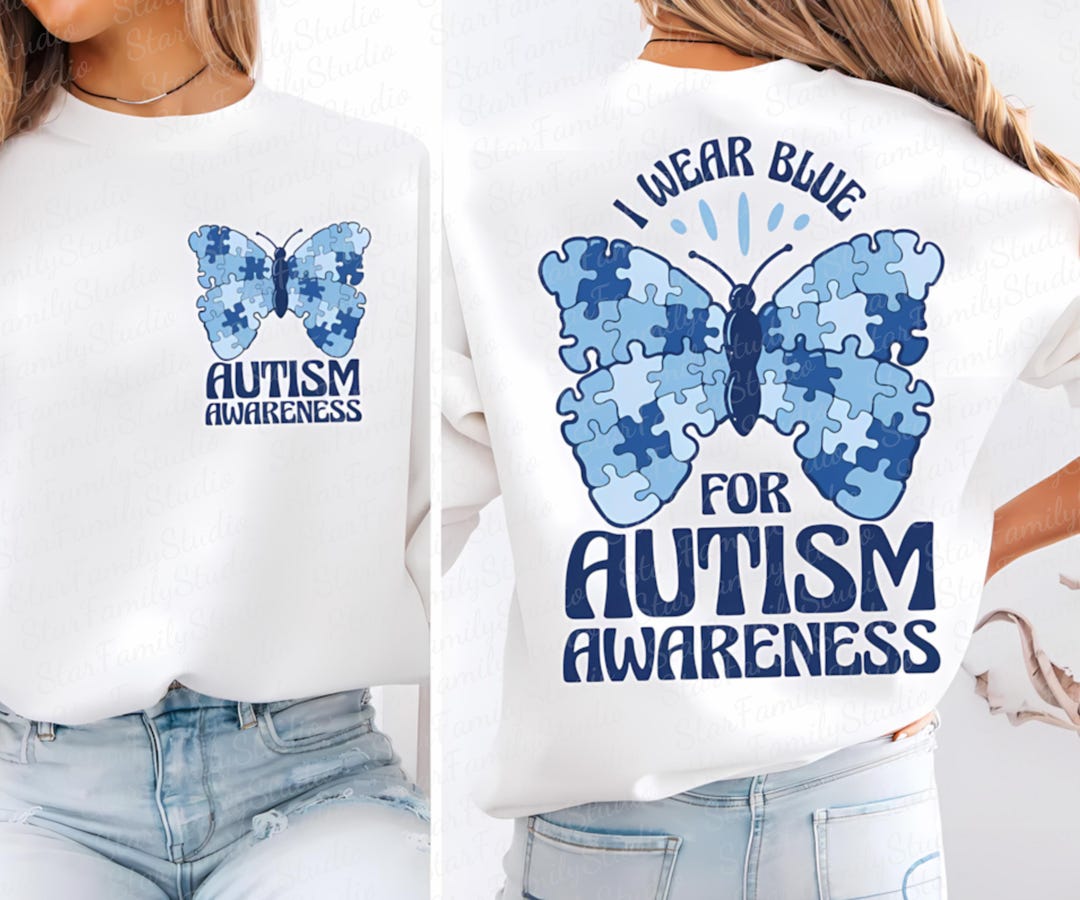 I Wear Blue for Autism Awareness Png, Autism Month Png, We Wear Blue ...