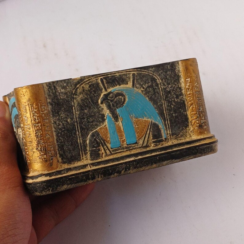 Handmade King Tutankhamun Box – Engraved & Hand-painted Egyptian Design ...