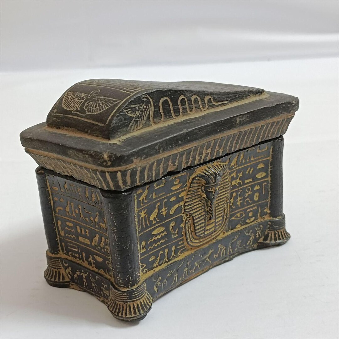 Antique Egyptian Sarcophagus Box, Vintage Pharaonic Style With ...