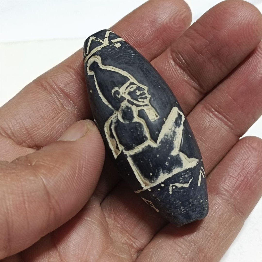 Ancient Engraved Stone Artifact Archaeological Style Tribal Carving ...