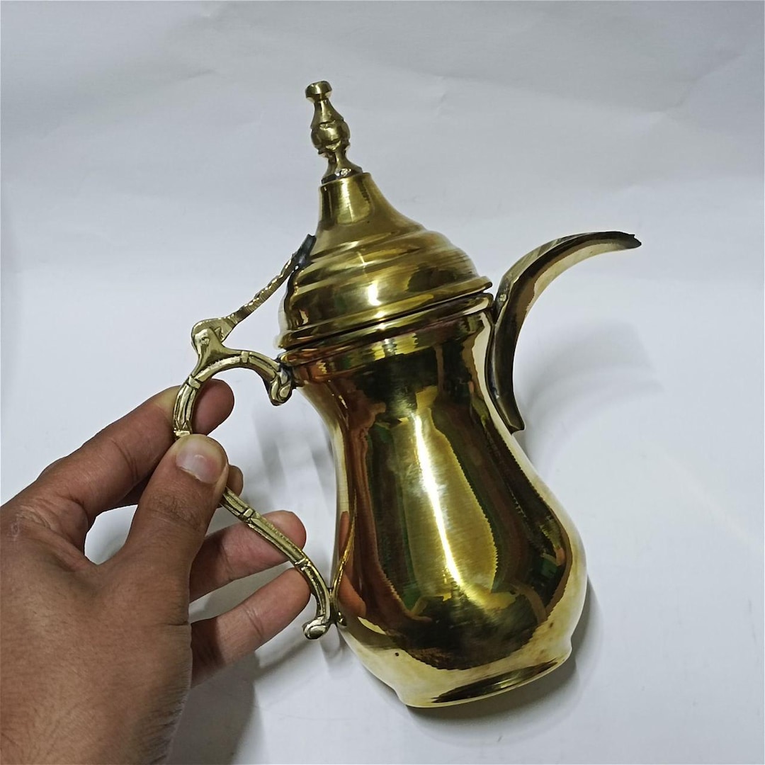 Rare Vintage Arabic Brass Dallah Handmade With Ornate Spout and Lid ...