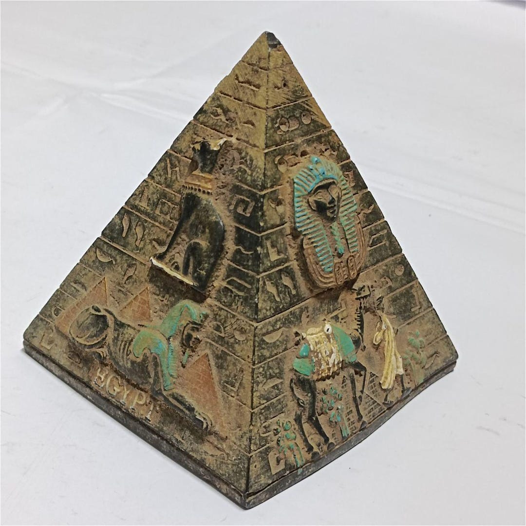 Egyptian Pyramid Statue –handcrafted Pharaoh Decor With Ancient ...