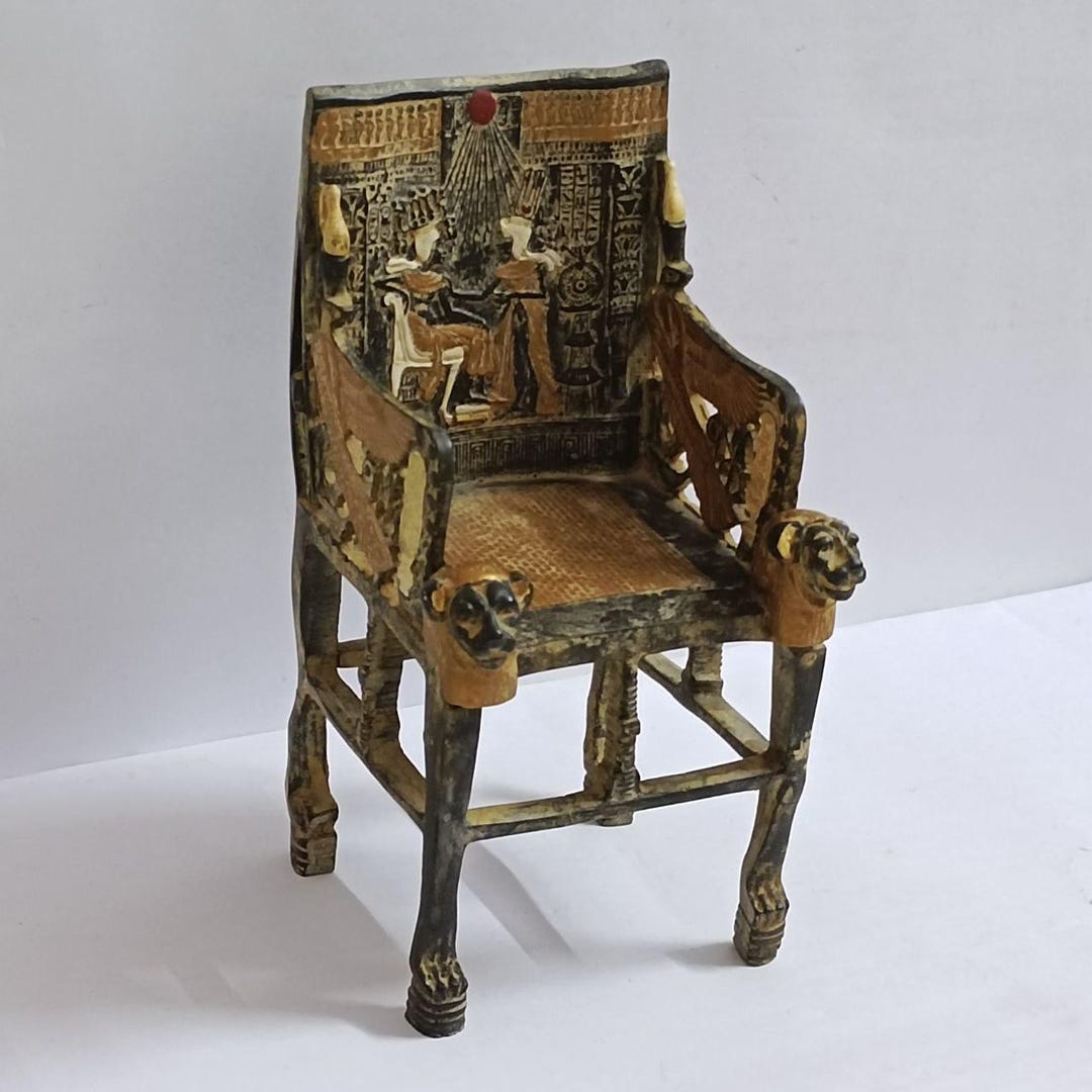 Egyptian-style Replica of King Tut's Throne – Handcrafted Pharaonic ...