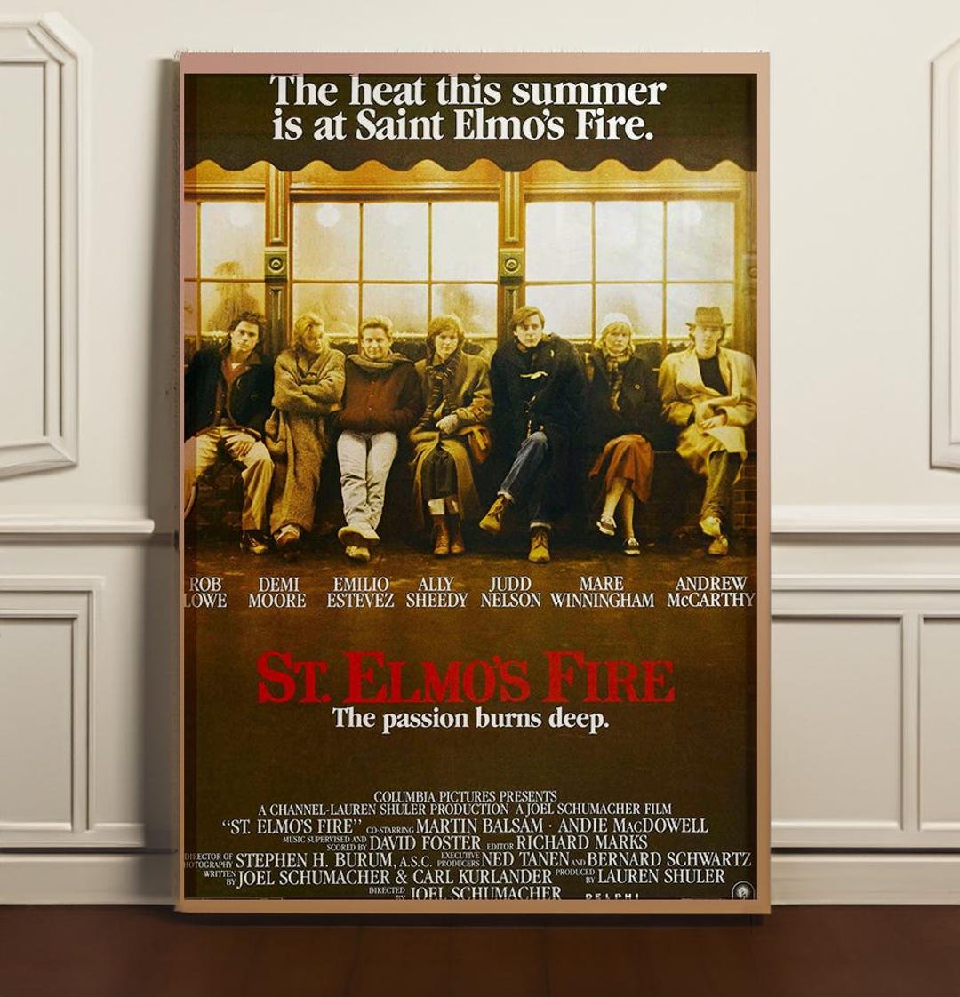 St. Elmo's Fire (1985) Movie Poster,minimalist Funny Art, Movie ...