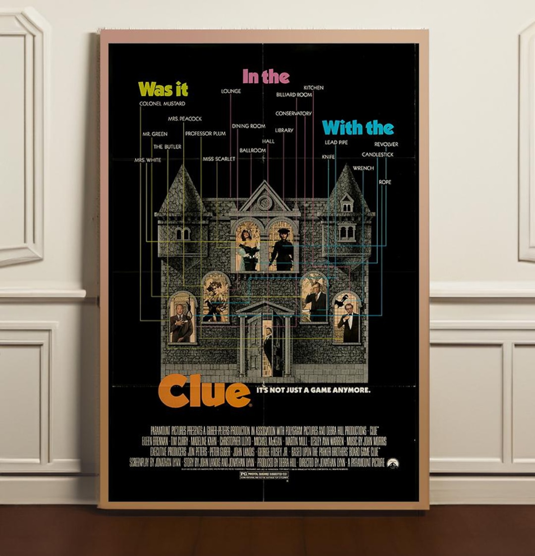 Clue Movie Poster,minimalist Funny Art, Movie Collectibles, Digital ...