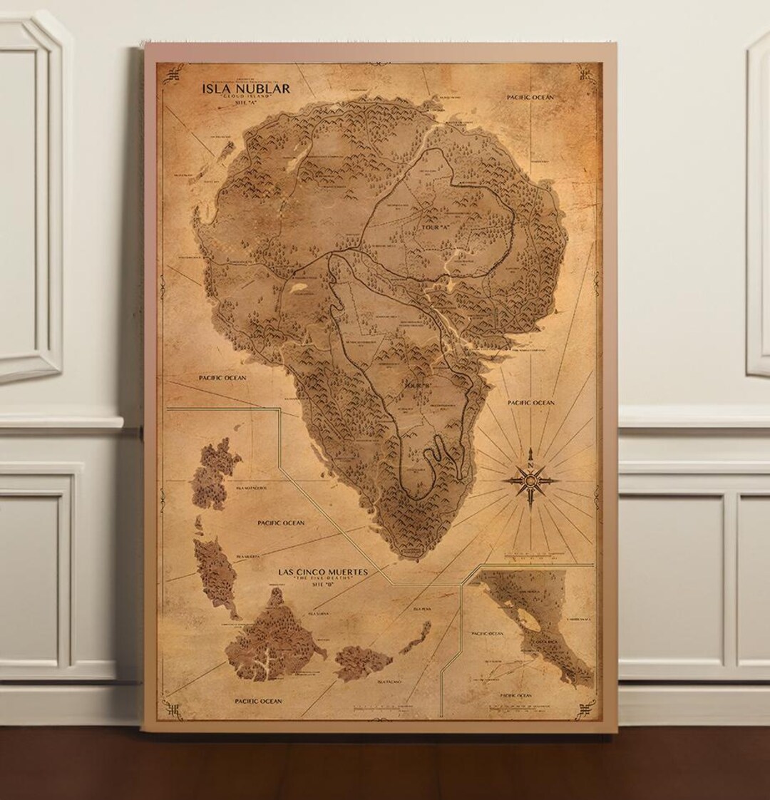 Jurassic Park Map Poster，movie Poster,minimalist Funny Art, Movie ...