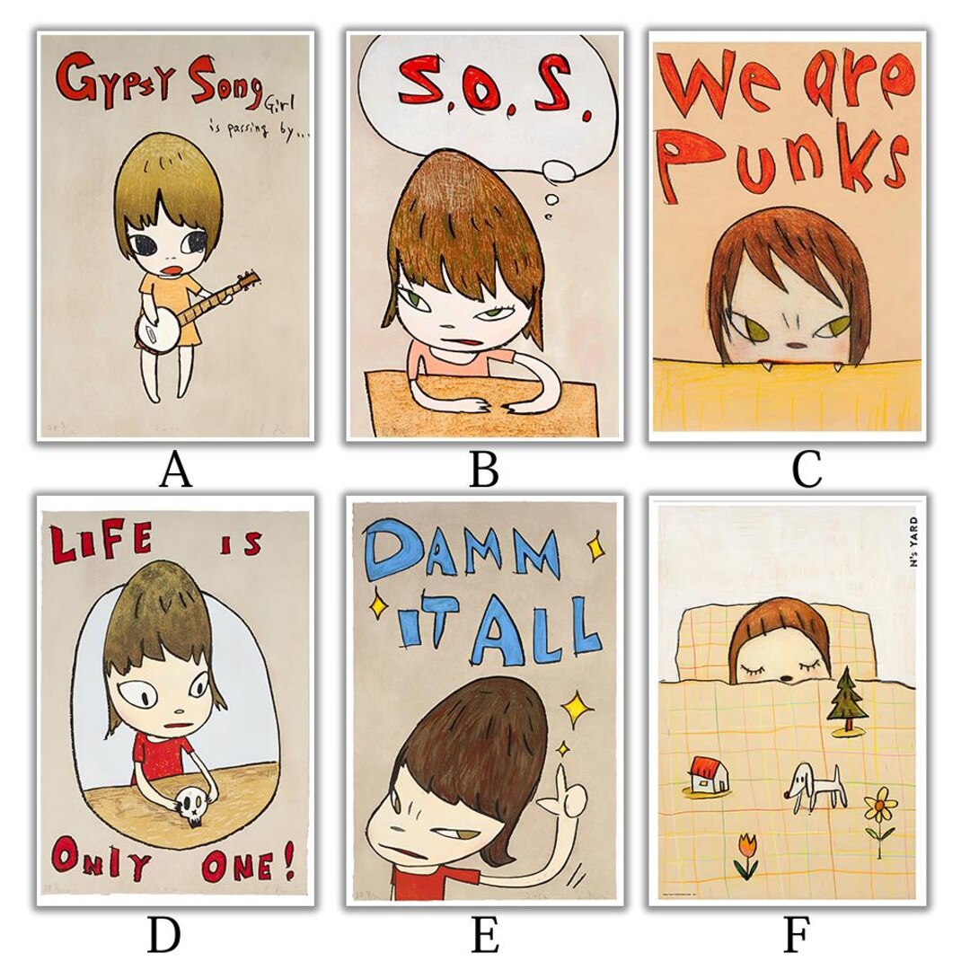 Yoshitomo Nara Art Poster,movie Poster， Minimalist Funny Art, Movie ...