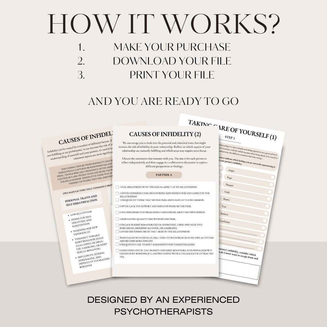 Infidelity Recovery Worksheets: Relationship Building (PDF) - Etsy