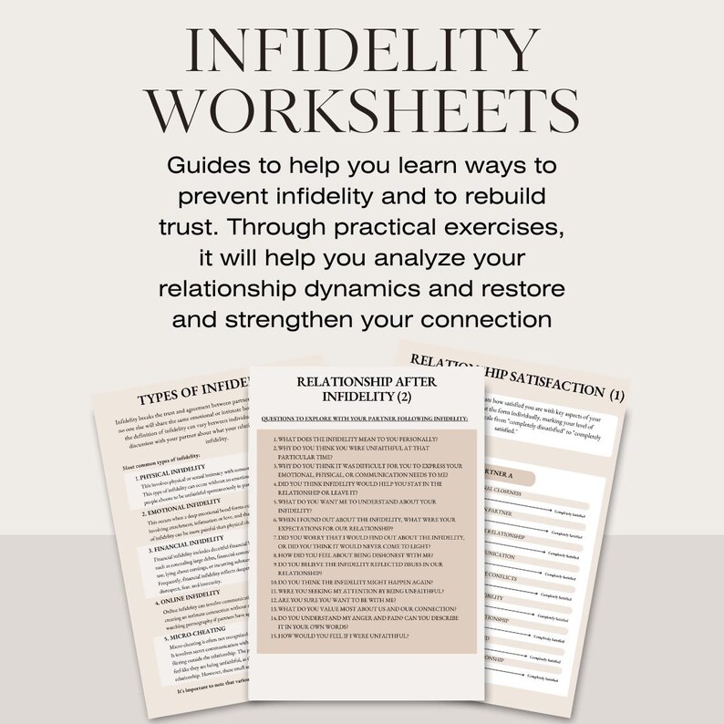 Infidelity Recovery Worksheets: Relationship Building (PDF) - Etsy