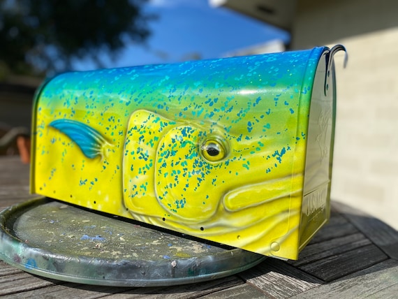 Mahi Mahi Fish Nautical Mailbox Statue Unique Custom Mailbox Outdoor ...